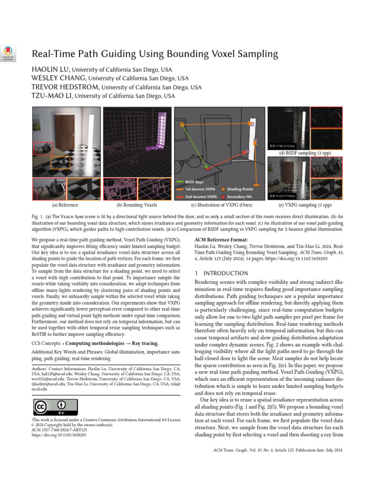 Real-Time Path Guiding Using Bounding Voxel Sampling | PDF | Rendering (Computer Graphics) | Voxel
