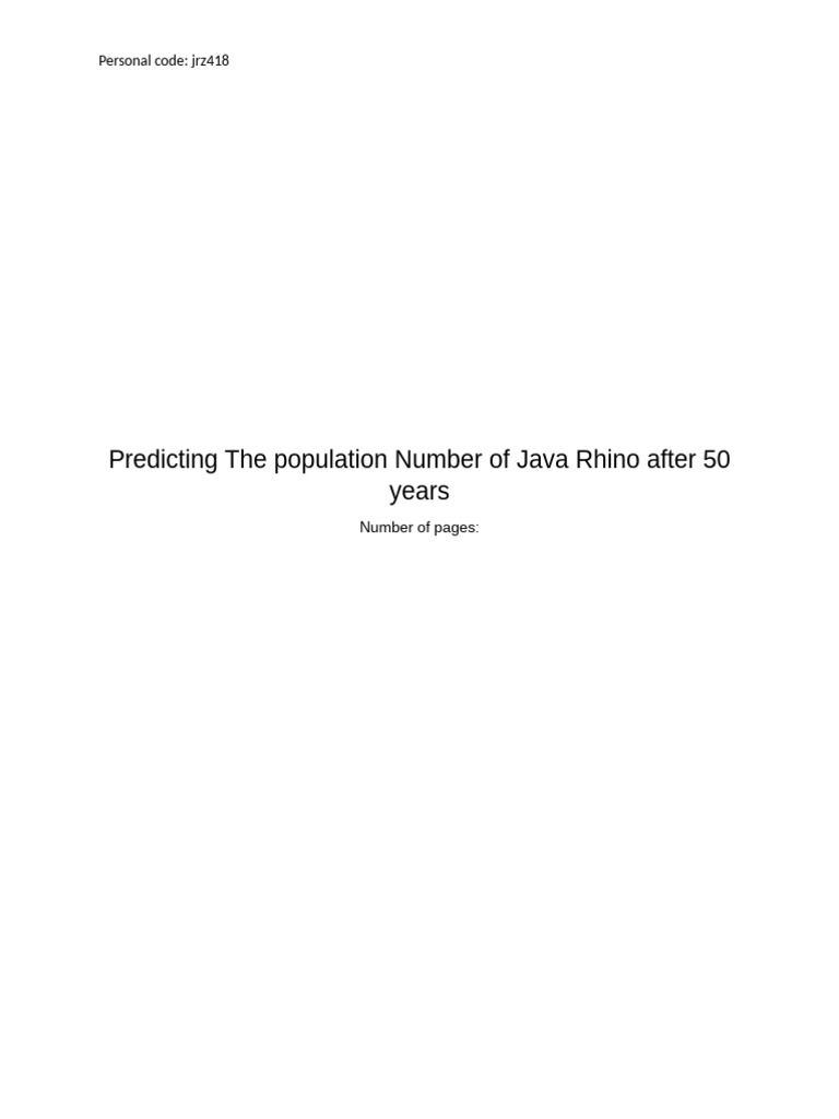 Predicting The Population Number of Java Rhino After 50 Years | PDF ...