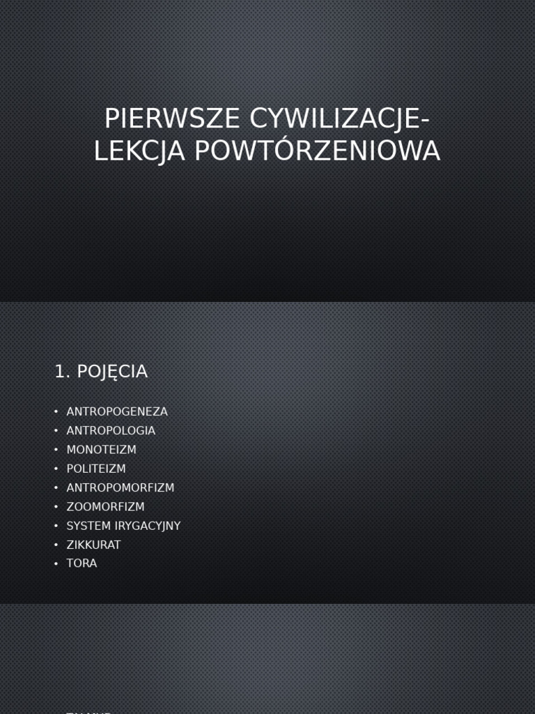 Pierwsze Cywilizacje - Lekcja Powtórzeniowa 2 | PDF