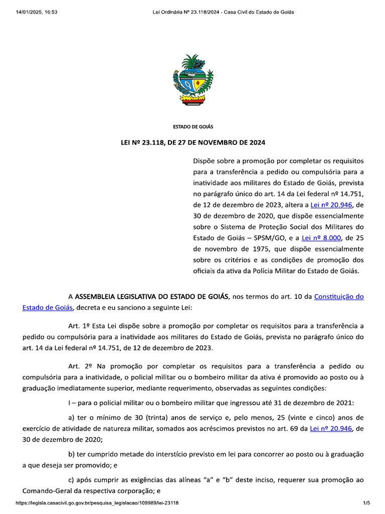 Lei 23.118 de 27-11-2024 | PDF