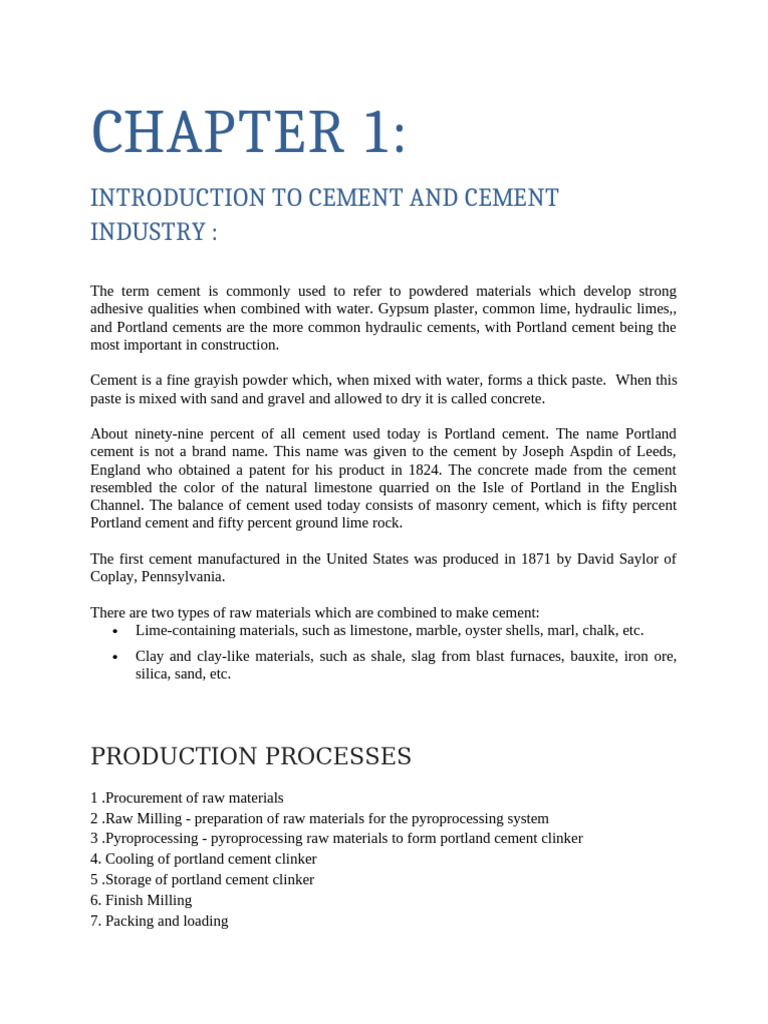 Introduction to cement and Cement Industry | PDF | Steam | Boiler