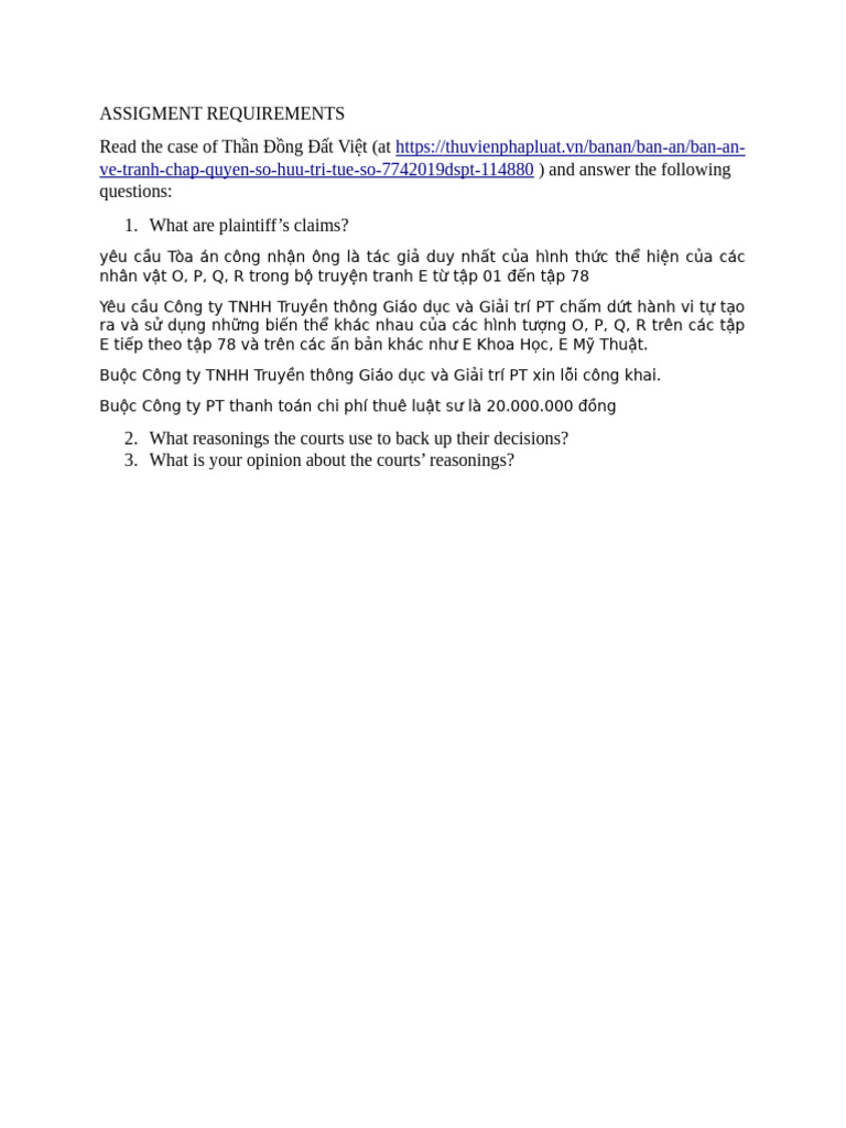 Assigment Requirements | PDF