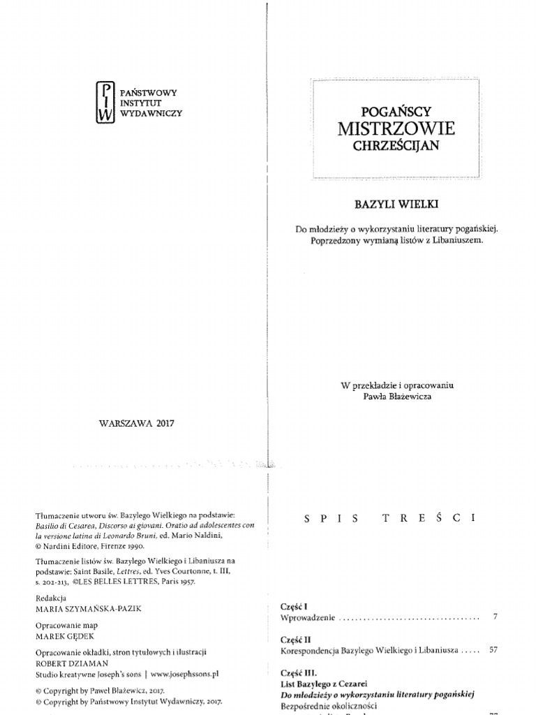 10 - Bazyli Wielki - Poganscy Mistrzowie | PDF