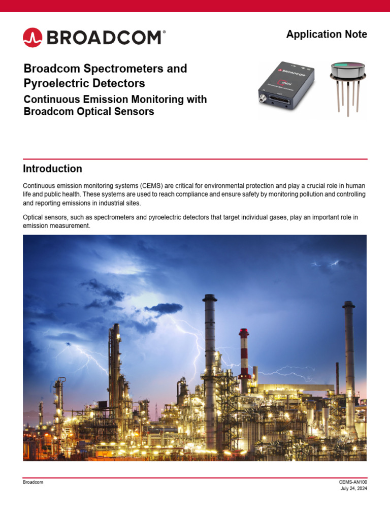 Broadcom CEMS-AN100 | PDF | Ultraviolet | Sensor