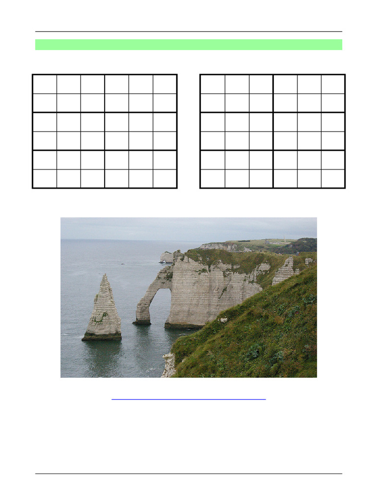 22478-landforms-of-coastal-erosion-2-a-six-grid-geodoku | PDF | Geomorphology | Coastal Geography