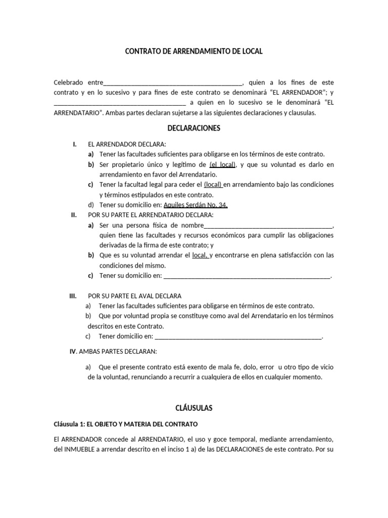 CONTRATO LOCAL | PDF | Propiedad