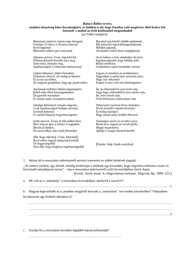 Balassi Bálint | PDF