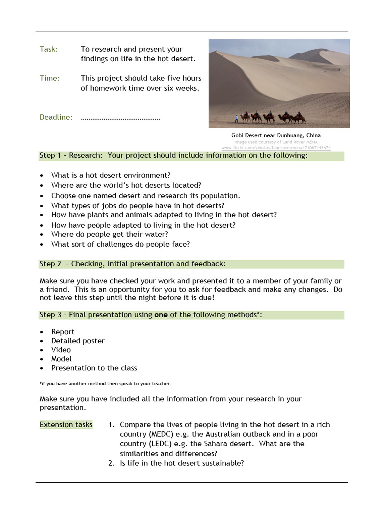 Life in The Hot Desert | PDF | Desert