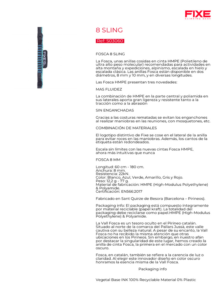 Technical Data Sheet 8 Sling-S03060 | PDF