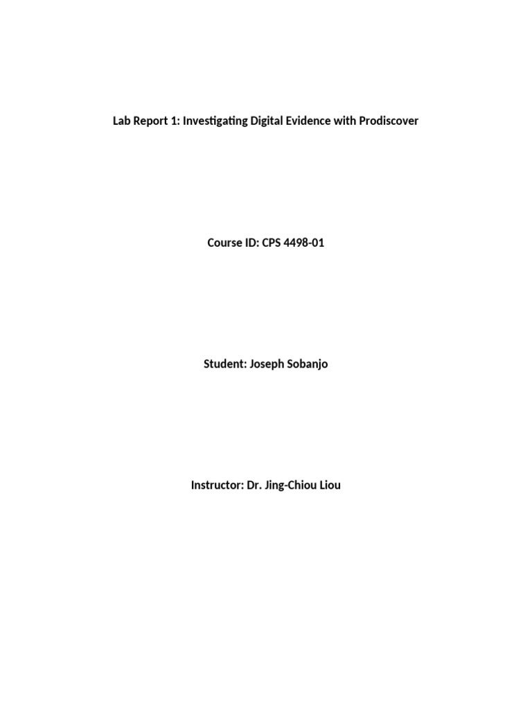 Lab 1 Investigating Digital Evidence With ProDiscover-2 | PDF | Computer File | Filename