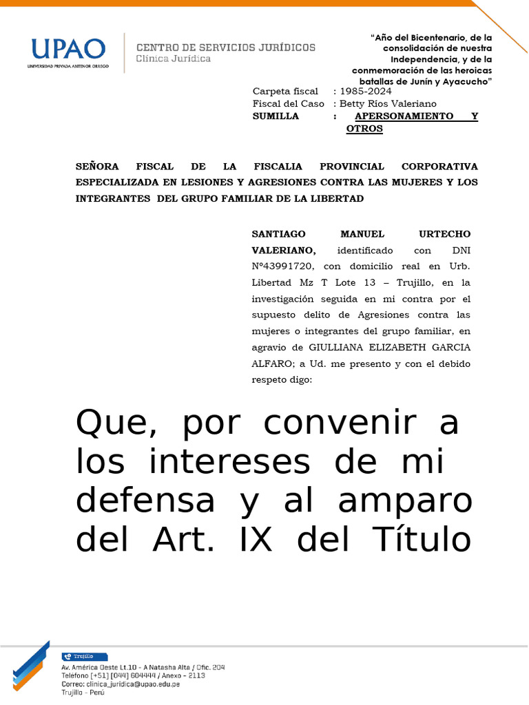 Apersonamiento y Designa Abogado (1) | PDF | Gobierno | Ley Pública