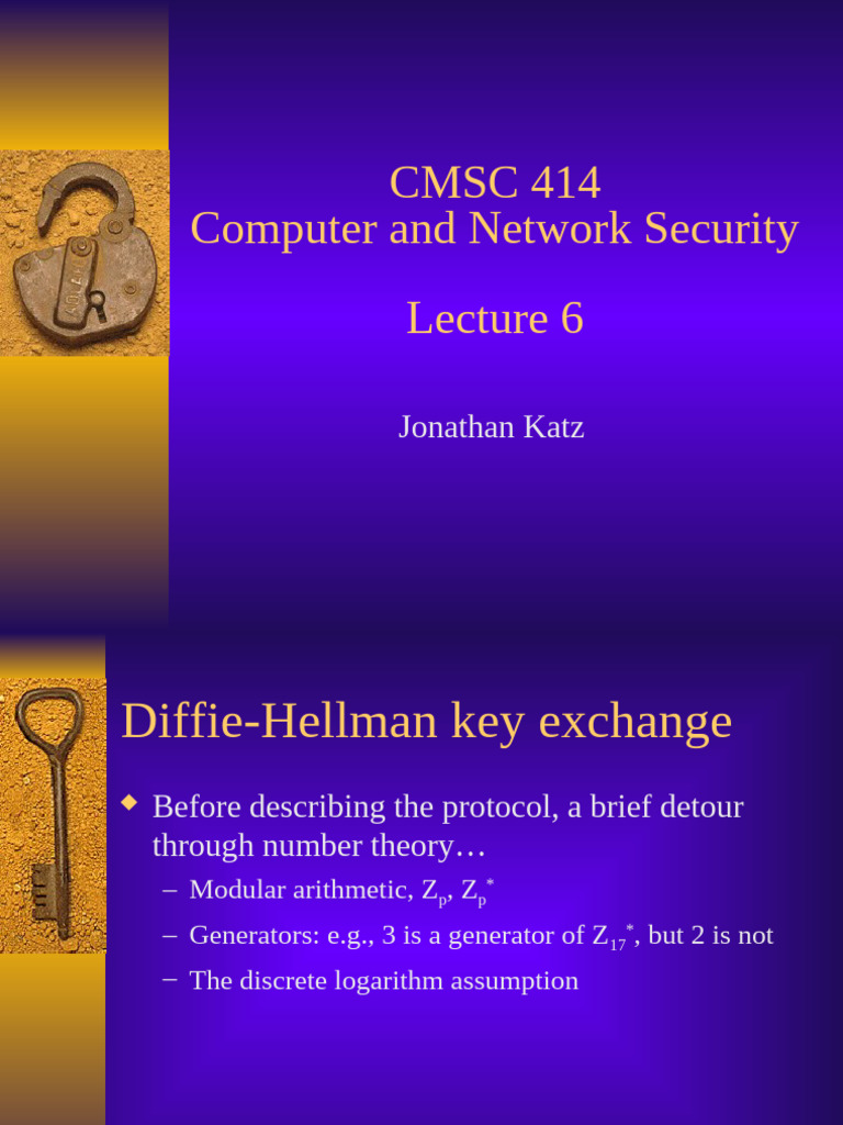 Lec-06-Diffie-Hellman Key Exchange The Public-Key Setting Public-Key Encryption | PDF | Public ...