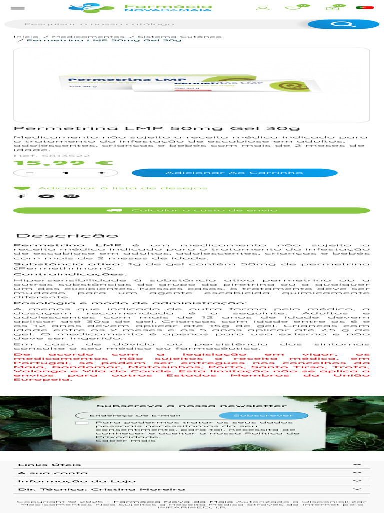 Permetrina LMP 50mg Gel 30g | PDF | Receita médica | Remédio