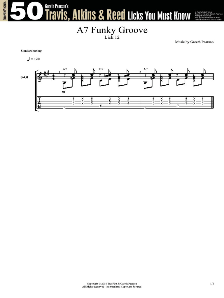 A7 Funky Groove - Lick 12 | PDF