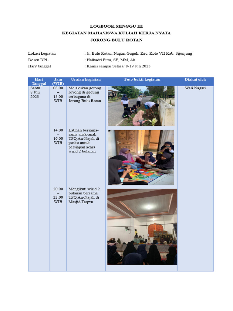 Logbook Minggu 3 - Ririn Maharani | PDF