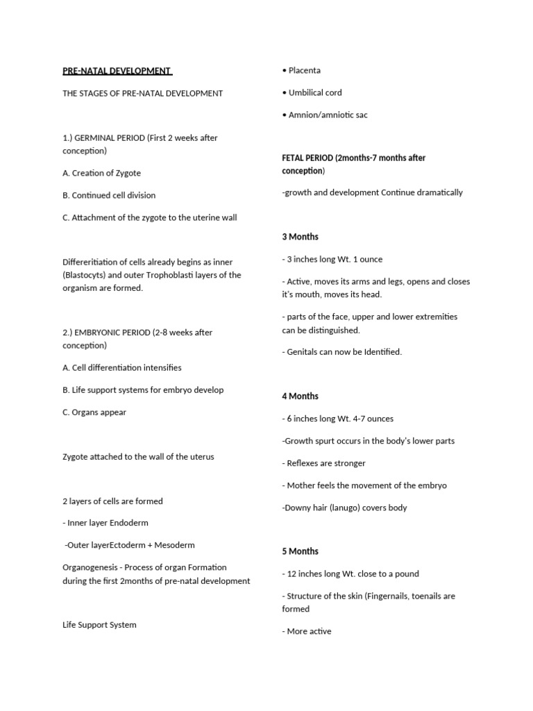 PRENATAL& TERATOLOGY | PDF | Prenatal Development | Fetus