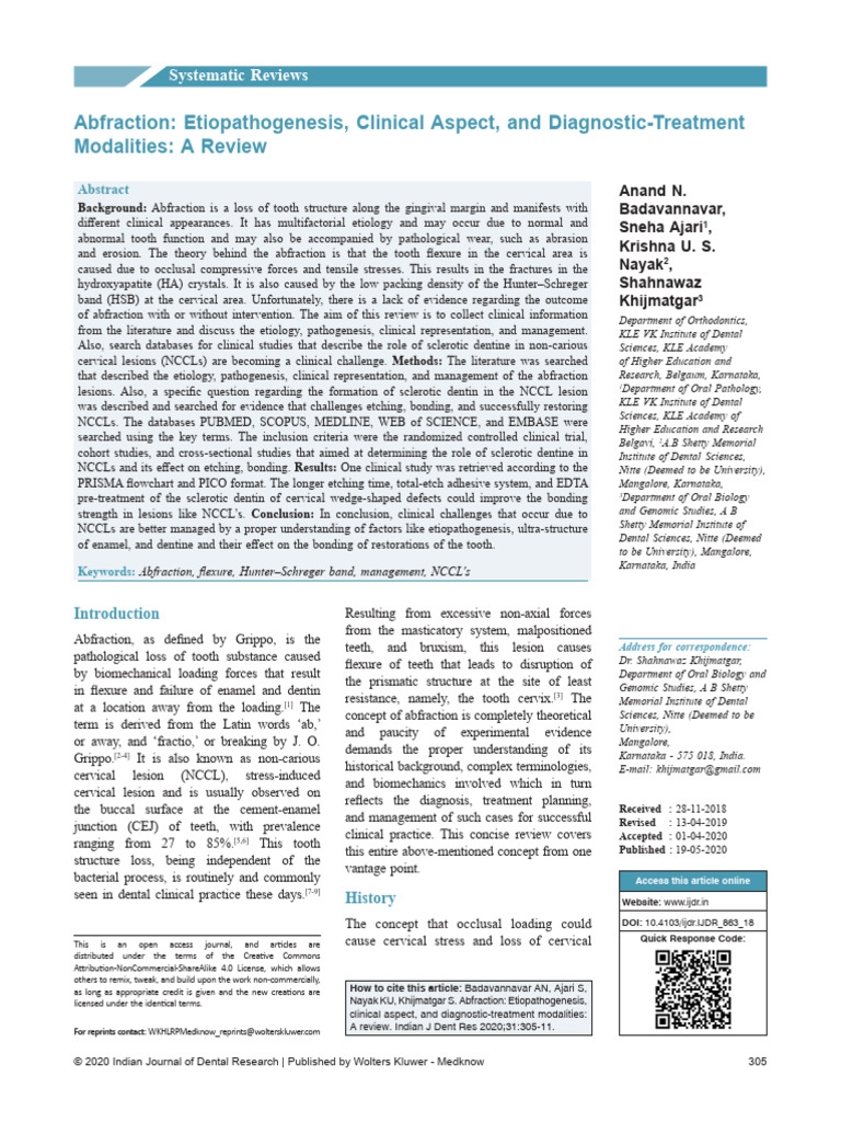 Abfraction Etiopathogenesis, Clinical Aspect, And.23 | PDF | Tooth ...