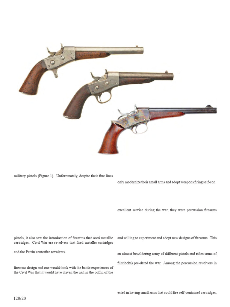Remington Rolling Block Pistols 1870 | PDF | Cartridge (Firearms ...