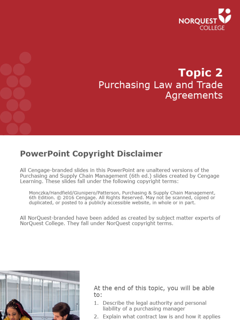 Topic 2 - Purchasing Law and Trade Agreements | PDF | North American ...