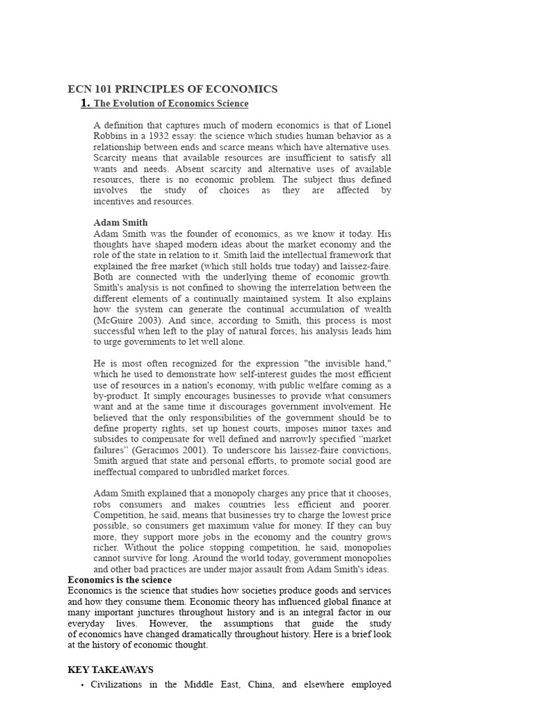 Principles of Economics Overview | PDF | Elasticity (Economics) | Demand