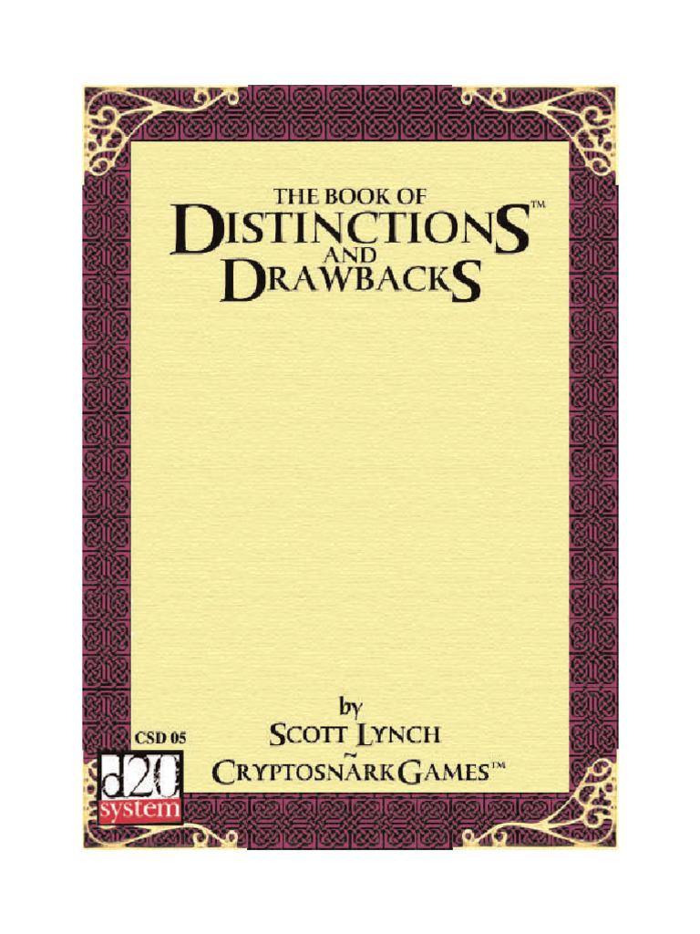 The Book of Distinctions and Drawbacks | PDF | D20 System | Wizards Of ...