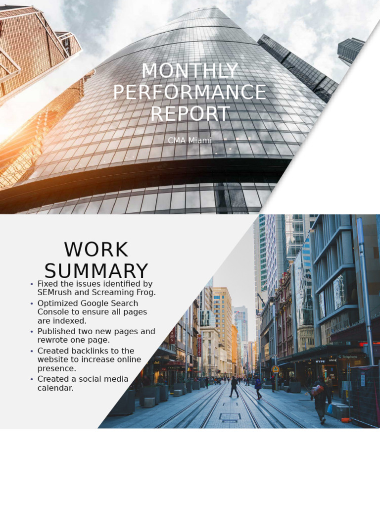 Monthly Performance Report - CMA Miami | PDF