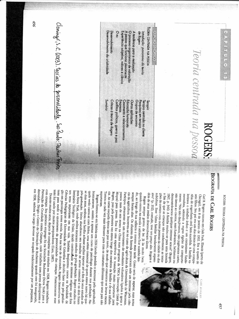 Cloninger - 2003 - Terapia Centrada Na Pessoa | PDF