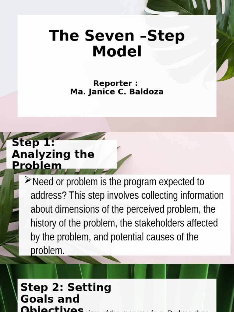 3. BALDOZA, MA. JANICE - The Seven Step Model | PDF | Policy | Evaluation
