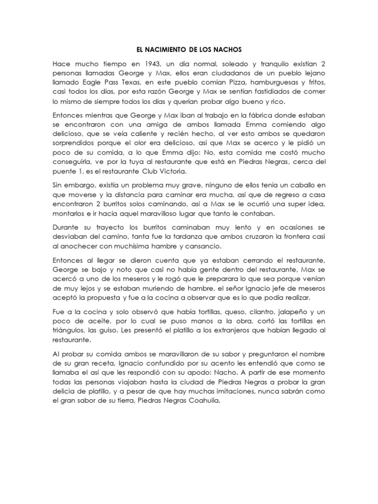 El Nacimiento de Los Nachos | PDF