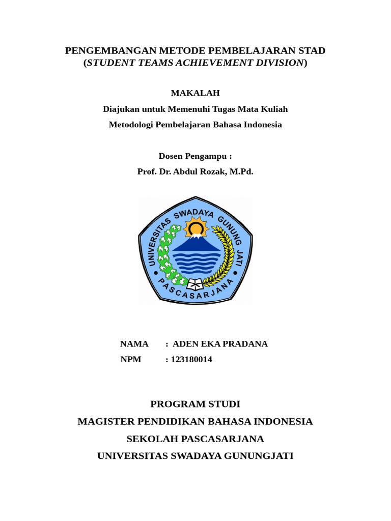 Makalah Pembelajaran Stad | PDF