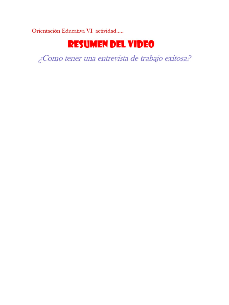 Orientaci n Educativa VI Actividad PDF
