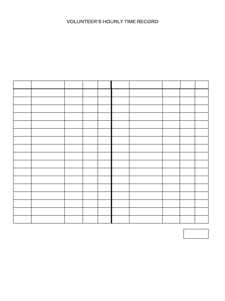 Volunteer Timesheet | PDF
