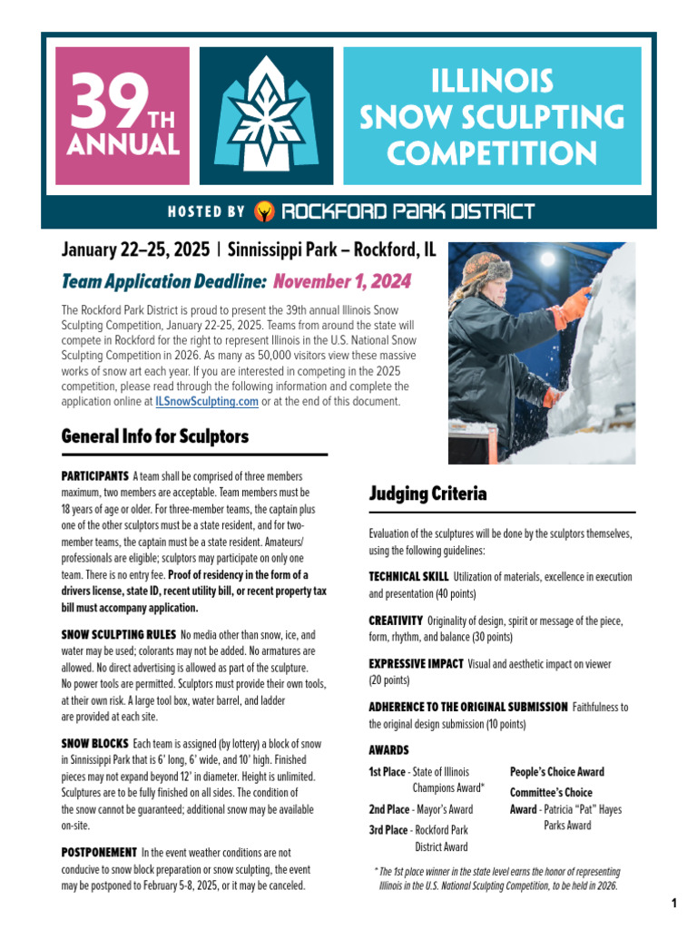 Illinois Snow Sculpting Competition 2025 | PDF | Sculpture