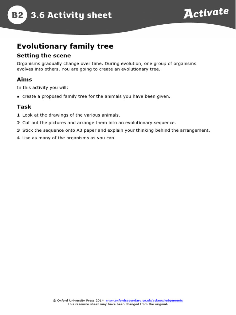Create an Evolutionary Family Tree | PDF