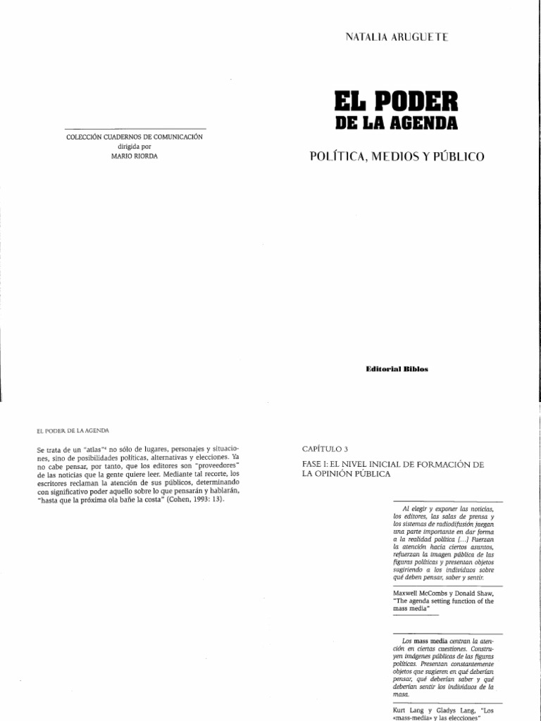 ARUGUETE El Poder de La Agenda - Capit.3 | PDF