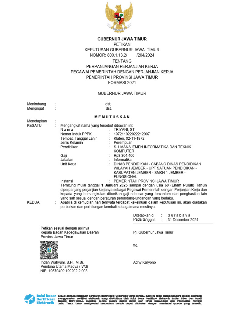 SK_01012025 TRIYANI, ST | PDF