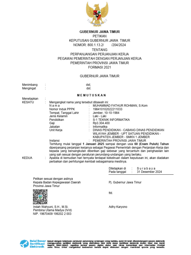 SK_01012025 MUHAMMAD FATHUR ROHMAN, S.Kom | PDF