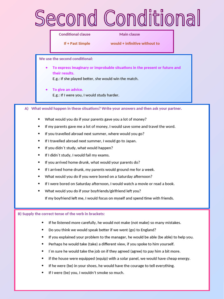 Second-conditional Activity 1 | PDF | Grammar | Linguistics