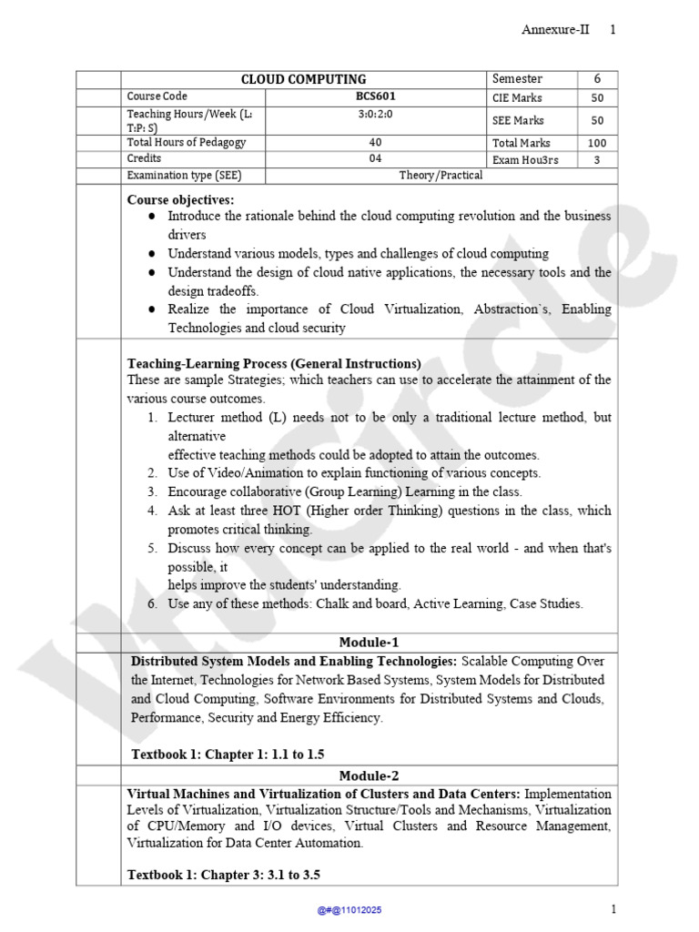 6th Sem CSE Syllabus 2022 Scheme | PDF | Cloud Computing | Parsing