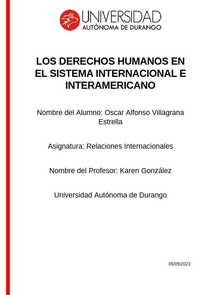 Derechos Humanos en el Sistema Internacional | PDF | Derechos humanos ...