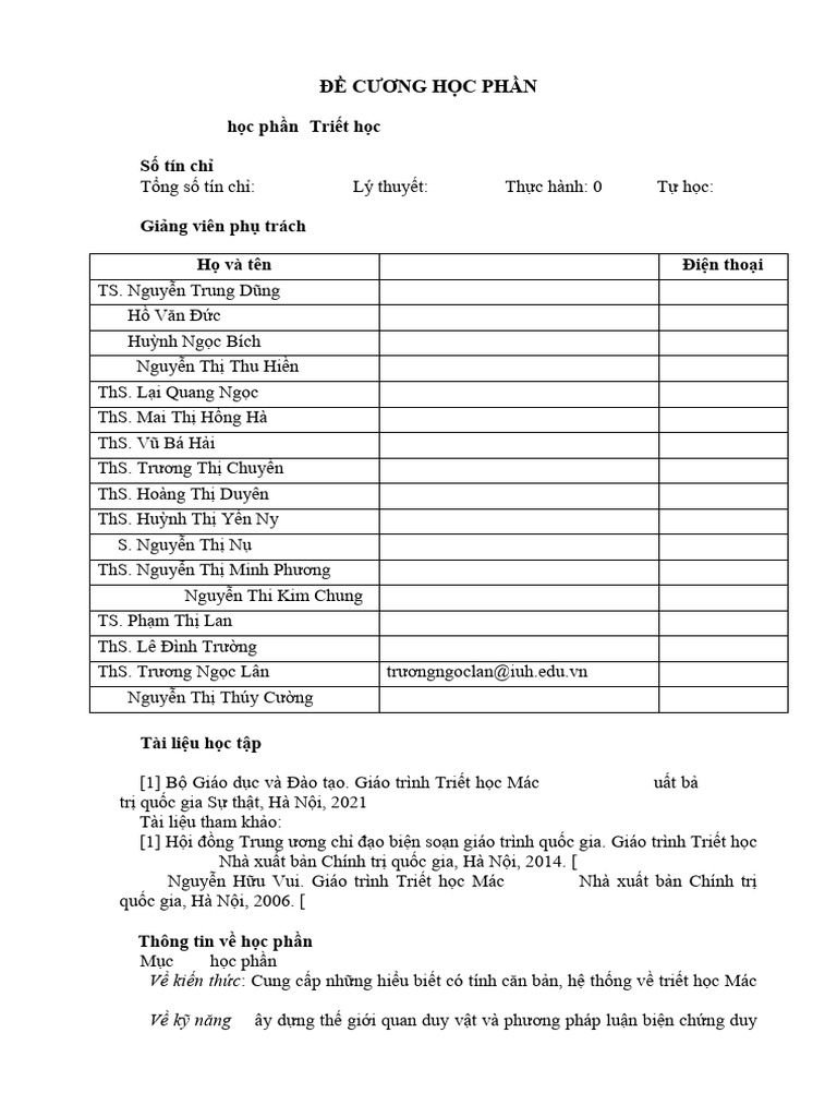 De Cuong Hoc Phan_triet Hoc Mln (1) | PDF