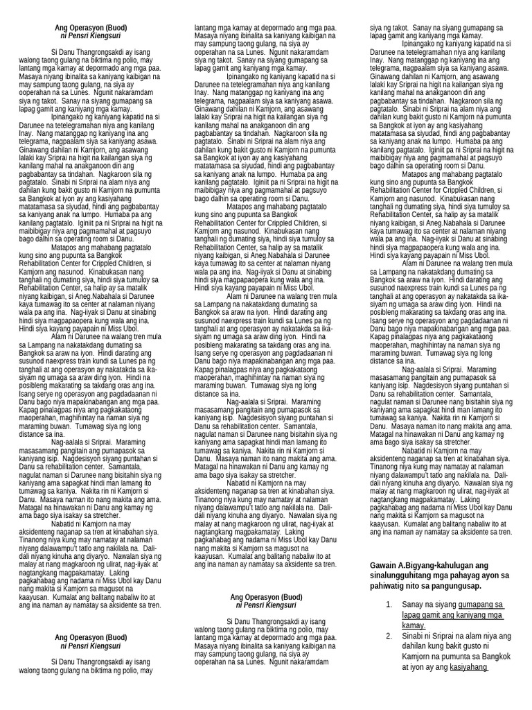 Grade 9 Ang Operasyon | PDF