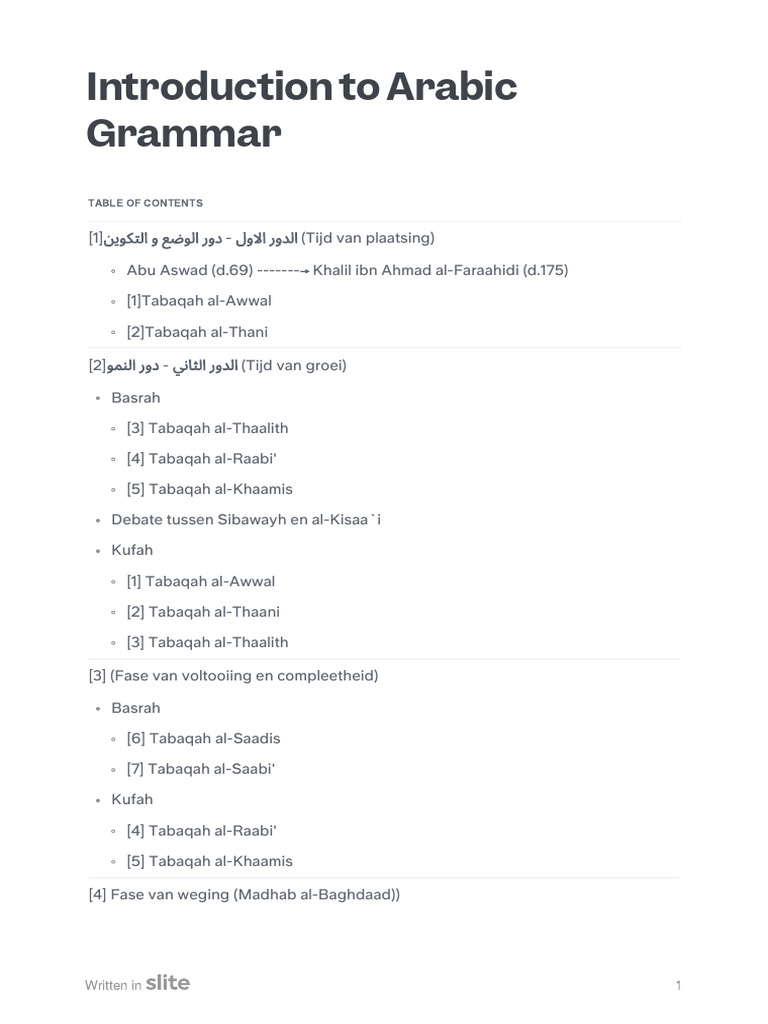 Introduction To Arabic Grammar | PDF