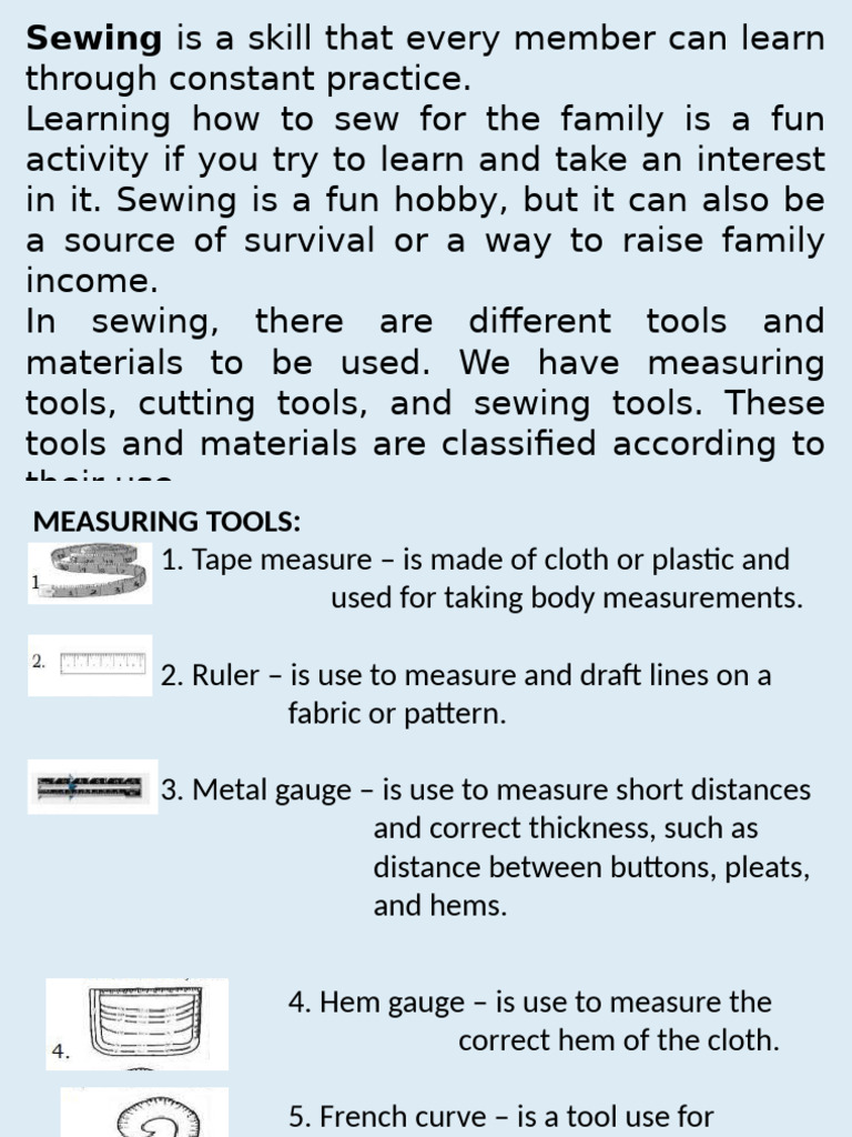 sewing tools | PDF | Sewing | Yarn