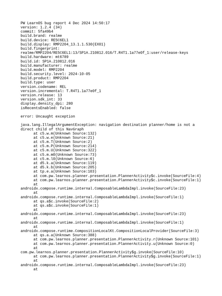 PW LearnOS Bug Report 4 Dec 2024 14:50:17 | PDF | Software | Java ...