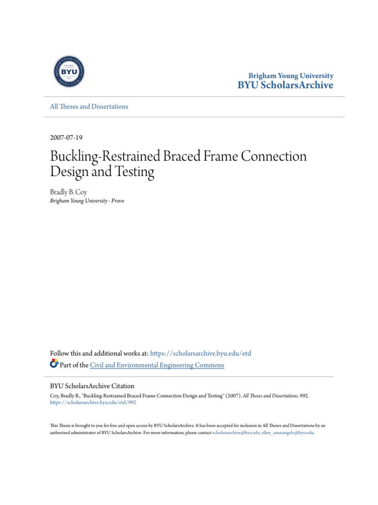 Buckling-Restrained Braced Frame Connection Design and Testing ...