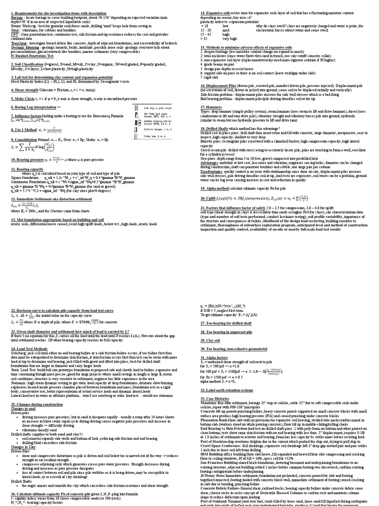 Final Cheat Sheet | Download Free PDF | Deep Foundation | Structural ...