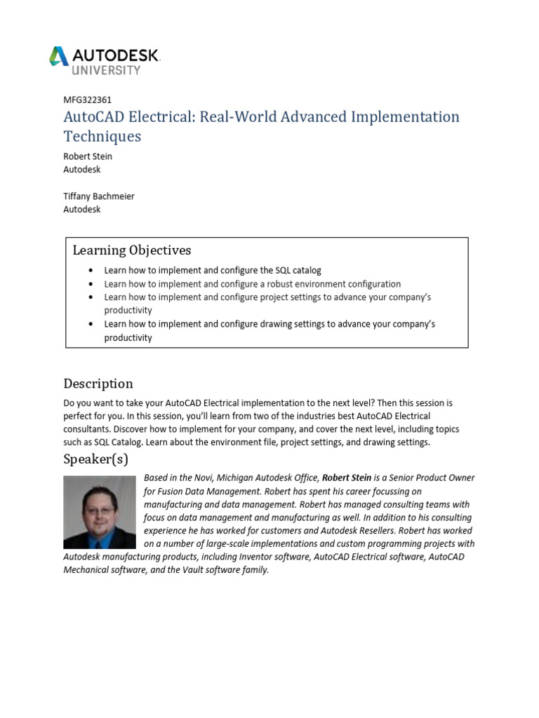 Class Handout MFG322361 Robert Stein | PDF | Databases | Autodesk