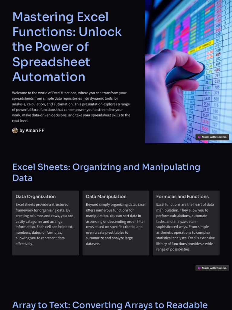 Mastering-Excel-Functions-Unlock-the-Power-of-Spreadsheet-Automation | PDF | Microsoft Excel ...