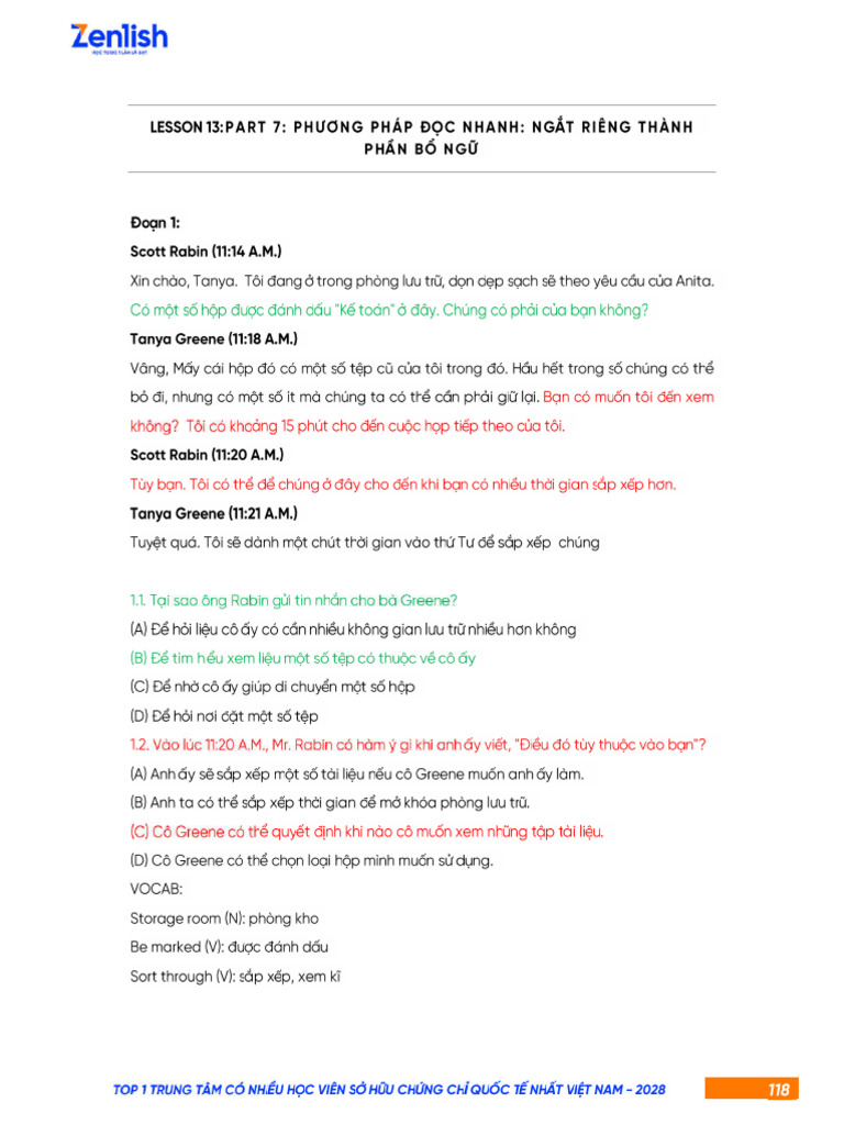Đáp Án Lesson 13 - Camp Bomb RC 2024 | PDF